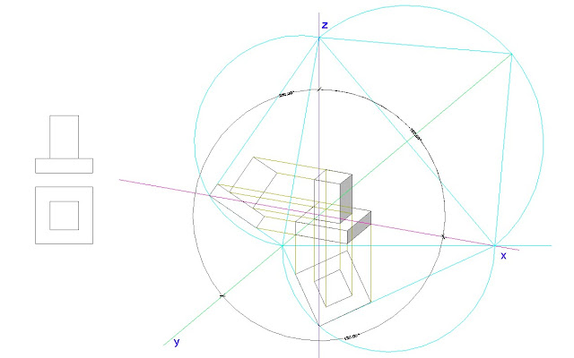 Perspectiva axonométrica: Axonometría trimétrica
