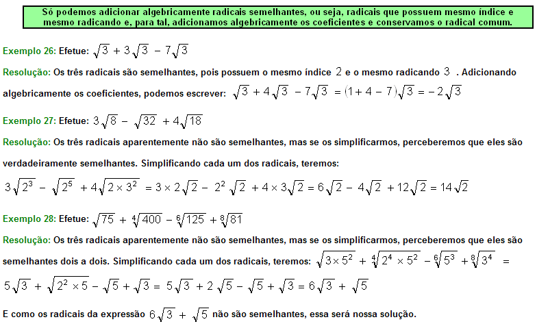 Ensino de Matemática : Radicais