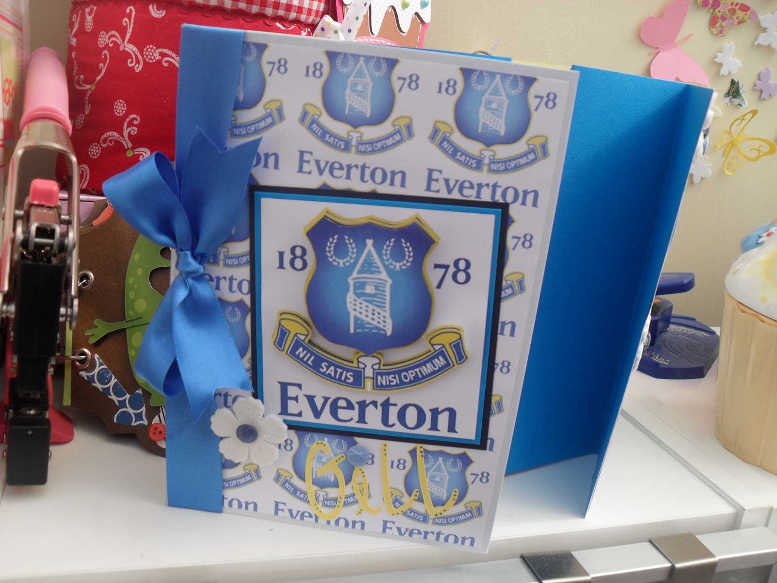 Silhouette and Cricut Creations: Everton Football Card