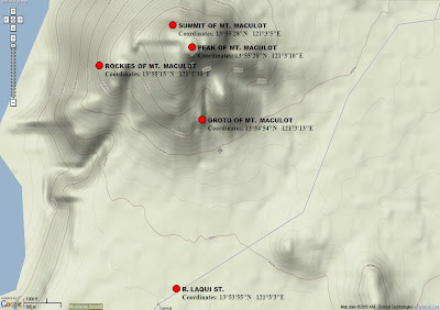 Sanyapak Mountaineers: Terrain Map of Mt. Maculot and Tingloy Island