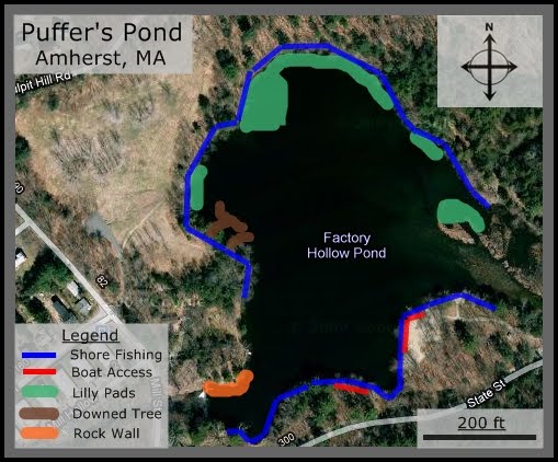 Massachusetts Bass Fishing Spots: Puffers Pond, Amherst, MA