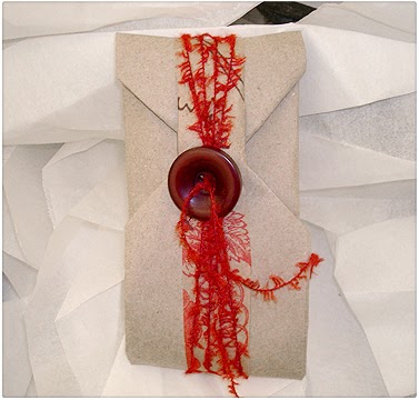 Gift Decorating: Recycled Envelope Wrap