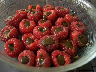 Brozy's Baking: ganache-filled raspberries