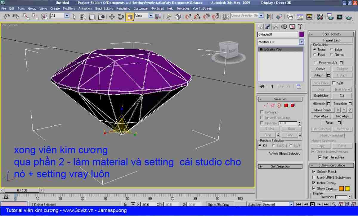 Le Phuong: Making a Diamond in 3dsmax and vray rendering