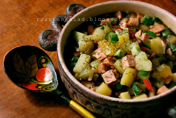 Russian Salad: Okroshka (cold summer soup)