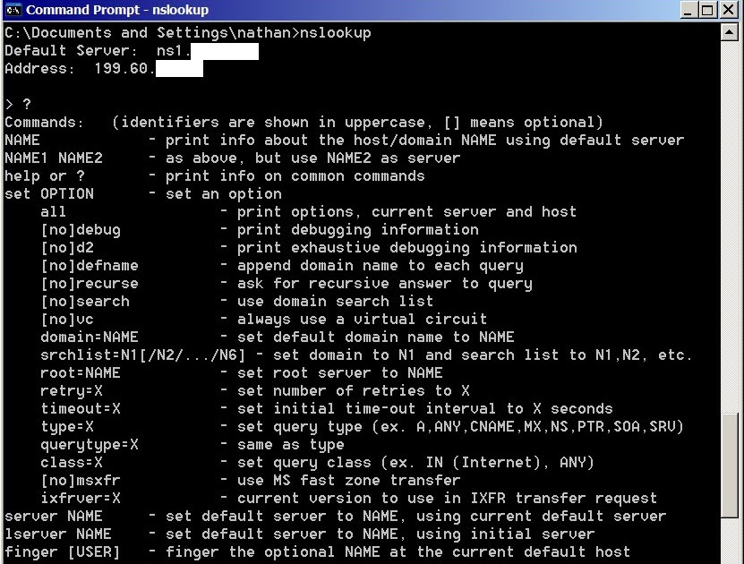 Command Center: Using NSLOOKUP for DNS Server diagnosis Windows