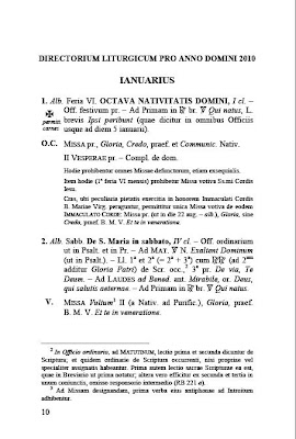 Traditional † Catholicism: New Liturgical Ordo for 2010