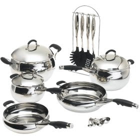 Cookware & Baking: Edge Cookware 17-Piece Stainless-Steel Cookware Set