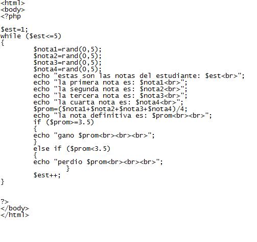 EJERCICIOS PHP CON WHILE ~ CALIDAD DEL SOFTWARE