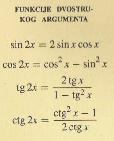 Matematičke formule: Derivacije