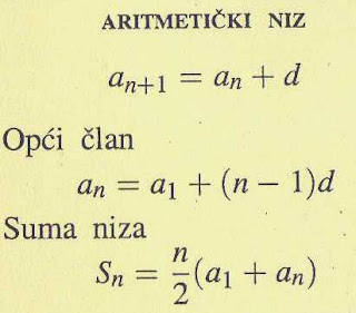 Matematičke formule: Aritmetički niz