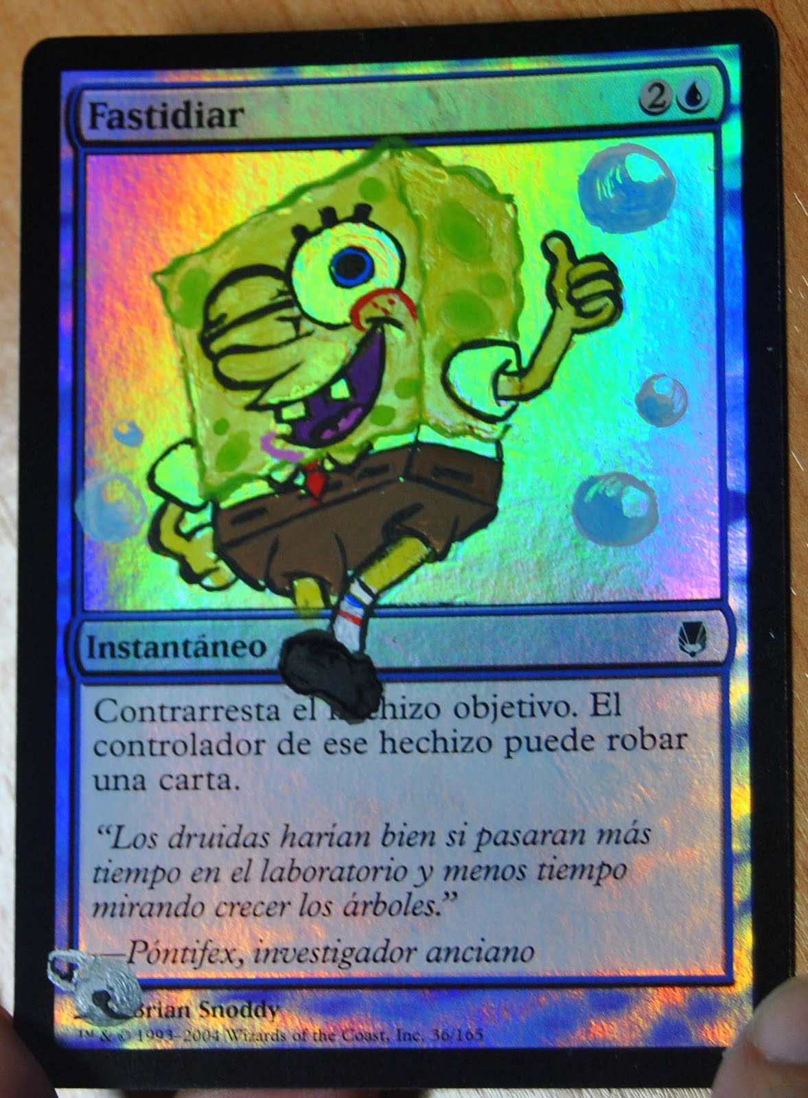 mtg altered art XyA: Otra foto de Bob Esponja, con mas calidad