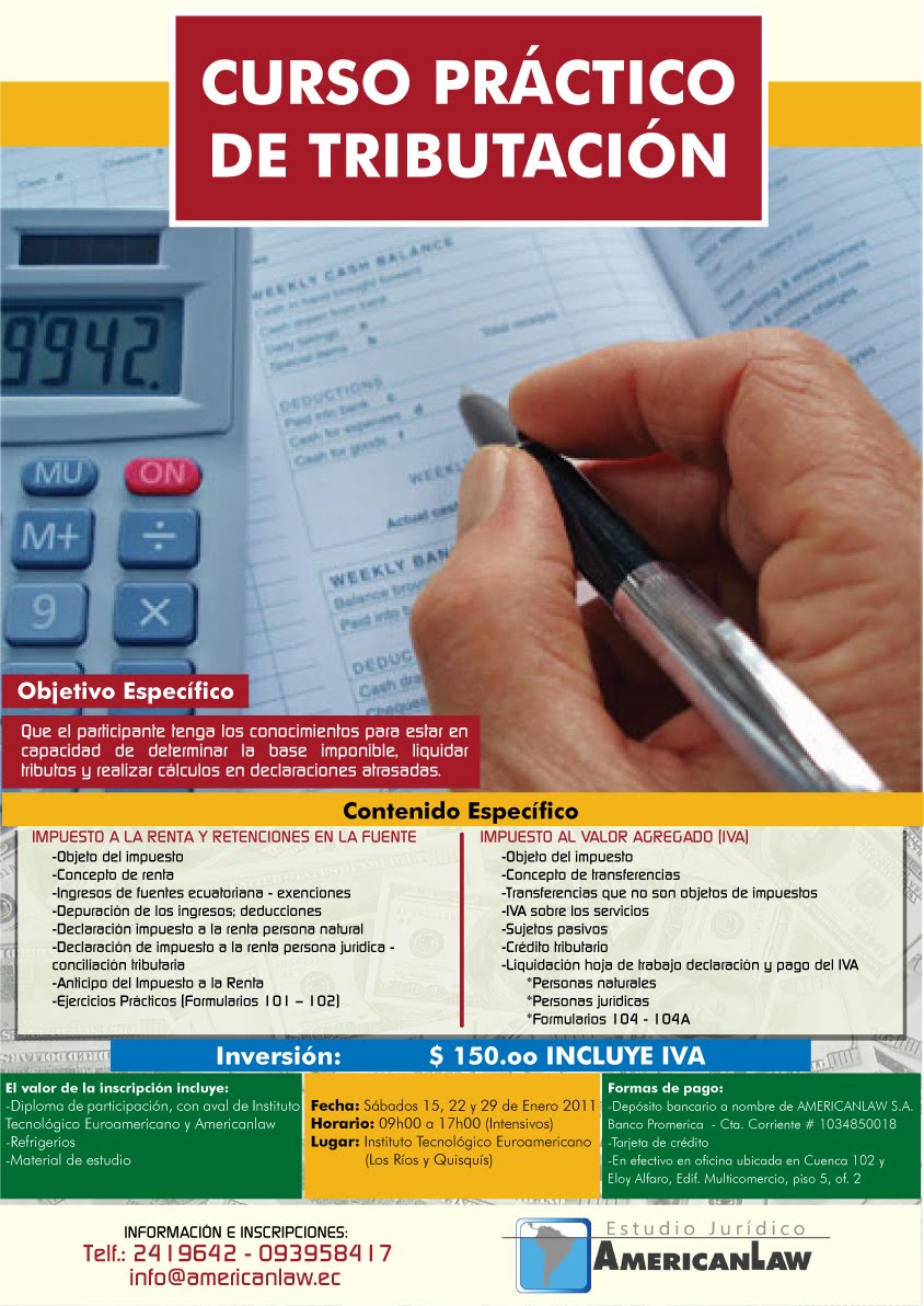CURSOS EN GUAYAQUIL: CURSO PRÁCTICO DE TRIBUTACIÓN