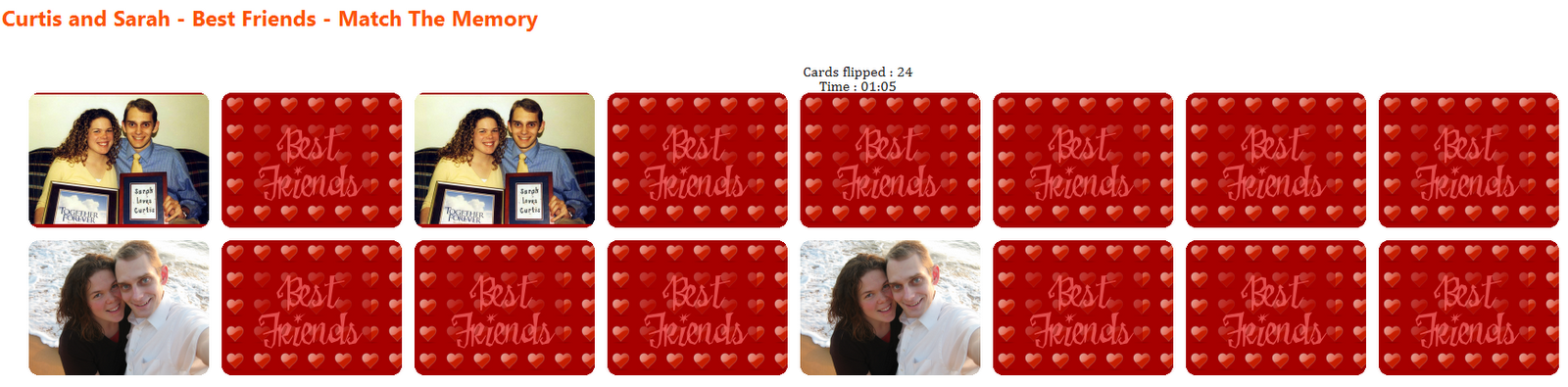 Love, Actually: Match the Memory (Personalized Online Game)