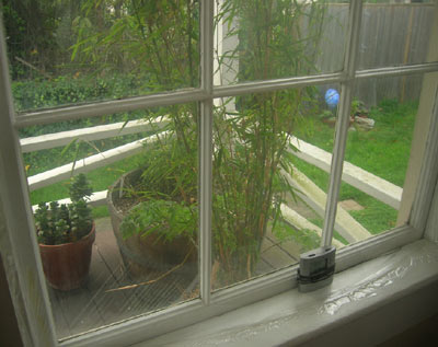 Strubgrass Manor: Plastic wrapping the historic window