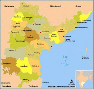The state of Andhra Pradesh is divided in 23 districts across 3 regions ...