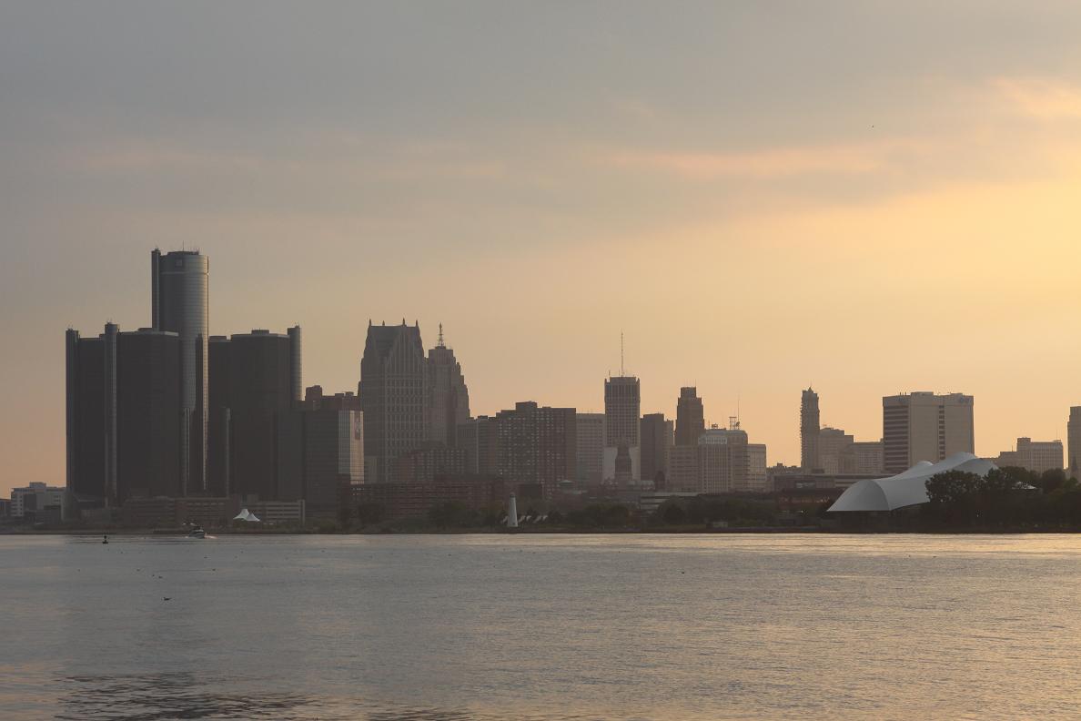 Michigan Exposures: Sunset Over Detroit...Again.