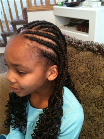 Cornrows Braids Extensions: Curly Cornrows