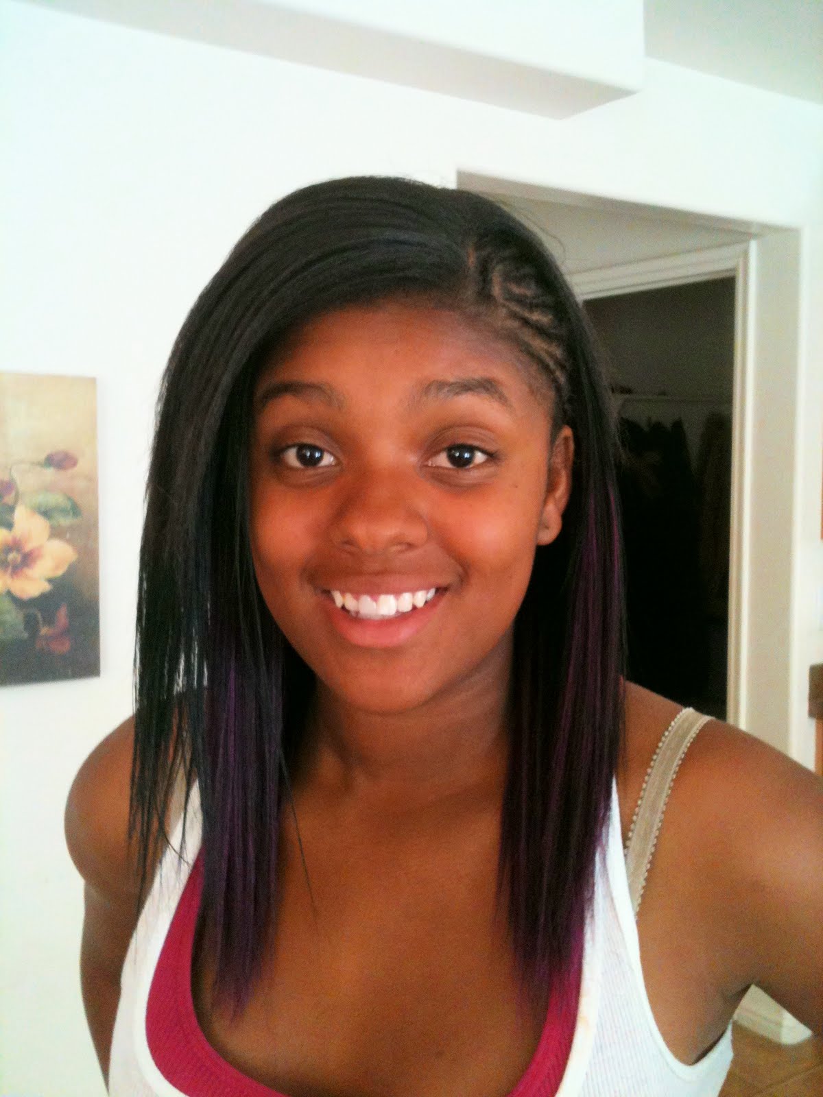Cornrows Braids Extensions: Purple Extensions