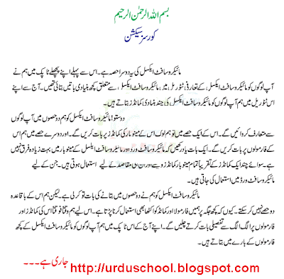 Learn Computer in Urdu, Computer Courses in Urdu: Excel Urdu Tutorial ...