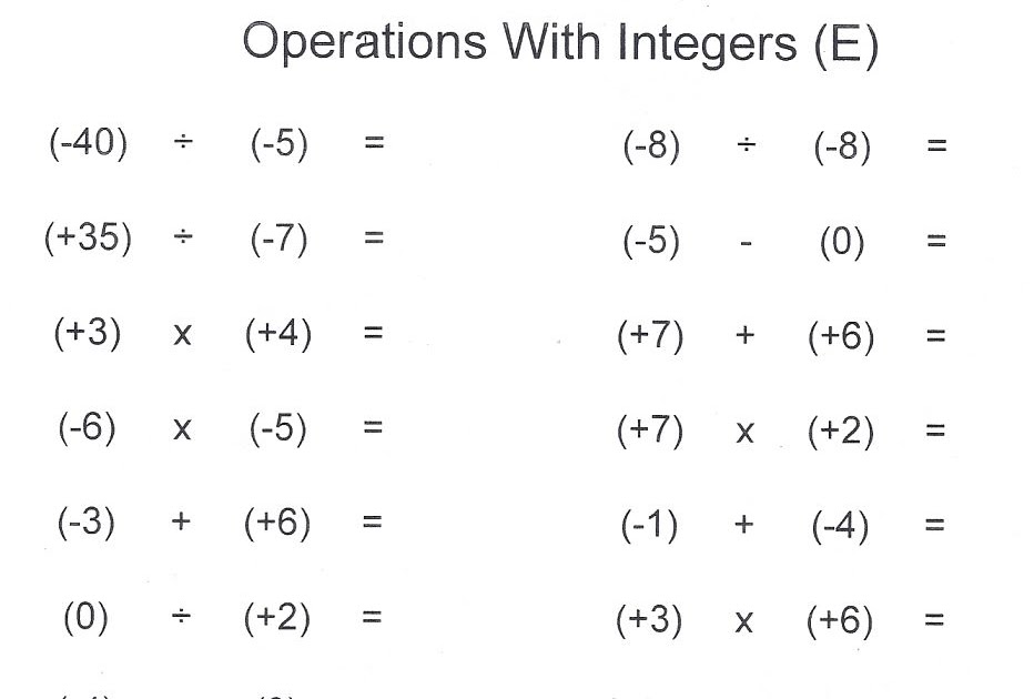 Cobb Adult Ed Math: order of operations problems and integer problems