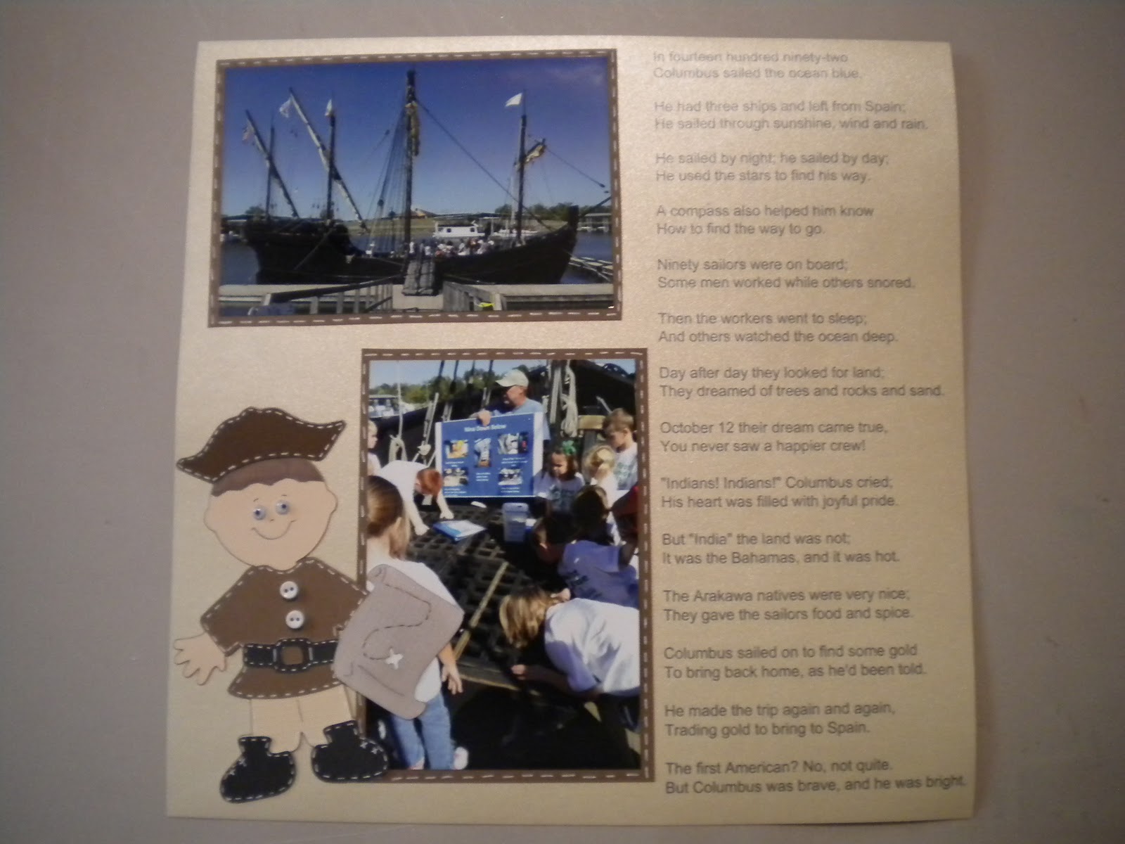 Jean's Crafty Corner: In 1492, Columbus Sailed the Ocean Blue Jean's Crafty Corner: In 1492, Columbus Sailed the Ocean Blue