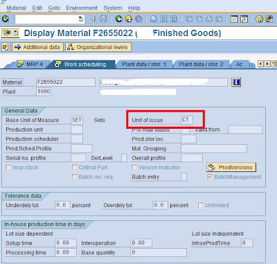 SAP Treasure Box: Setting unit of issue for a material
