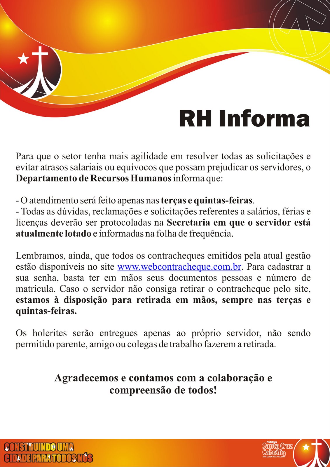 Cabrália Informe: Departamento de Recursos Humanos da Prefeitura de ...