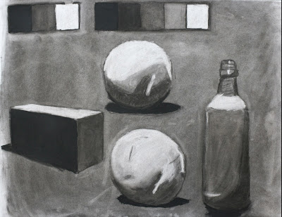 Norris Art Class Supplement: 1043: Value Scale/Shape example