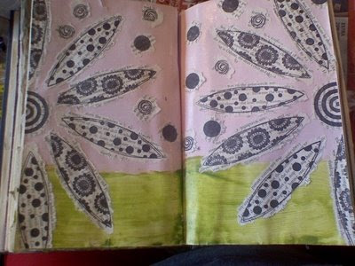 Art Tart Talks: Flower altered book page