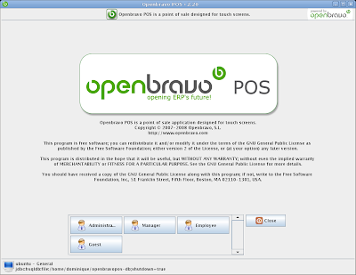 Ubuntu Living: OpenBravo POS screenshots