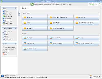 Ubuntu Living: OpenBravo POS screenshots