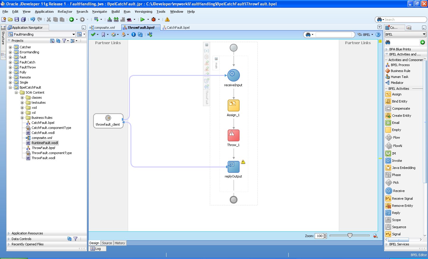 Learning SOA: Fault handling in Oracle SOA Suite 11g-Example Learning SOA: Fault handling in Oracle SOA Suite 11g-Example