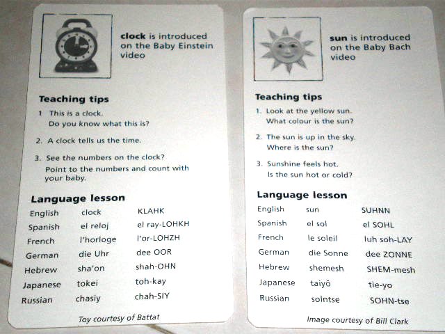 Bravo Oscar: BABY EINSTEIN Language Discovery card