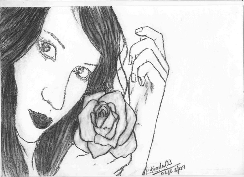 art lovers: hidden pain ... charcoal pencil drawing