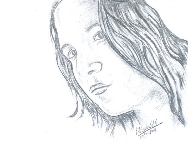 art lovers: hidden pain ... charcoal pencil drawing