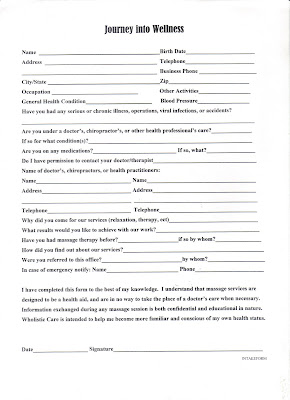Journey Into Wellness Integrated Healing™: General Treatment Intake Form