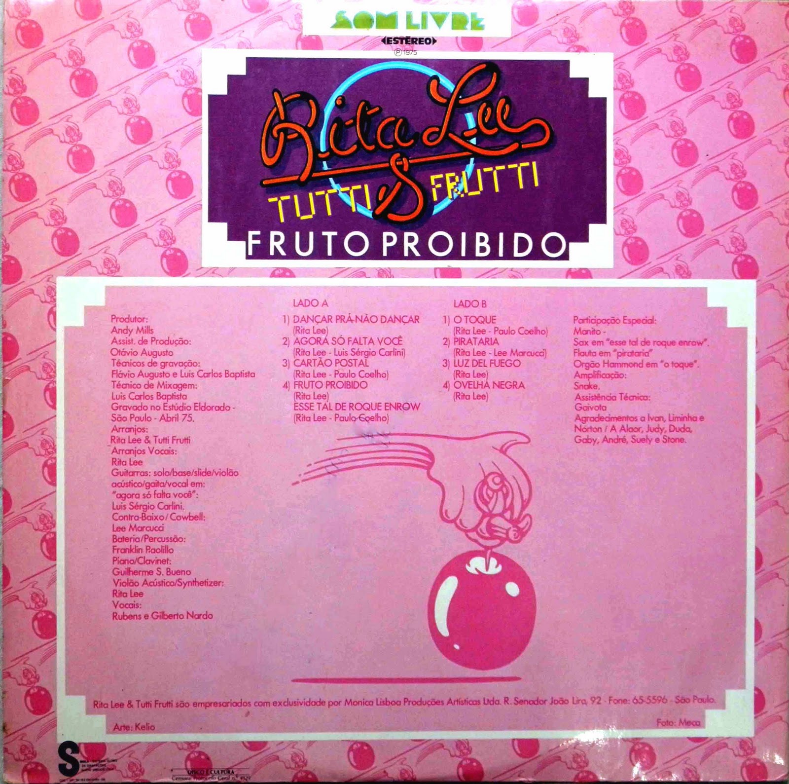 Rita Lee e Tutti-Frutti: DISCO FRUTO PROIBIDO - RITA LEE & TUTTI-FRUTTI ...