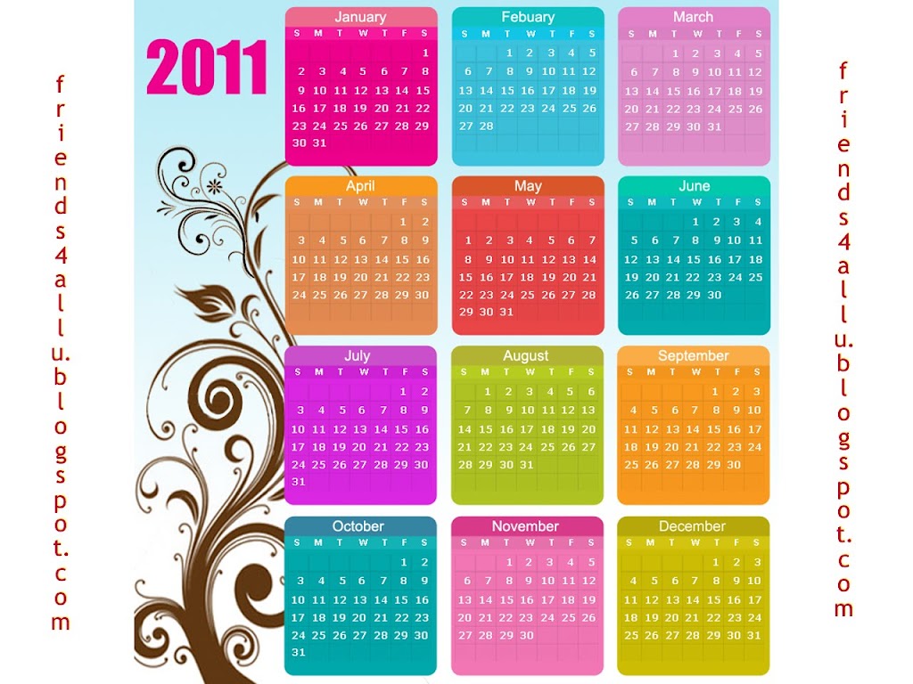 Friends4allu - The True Friendship Site: New Year 2011 Calendars