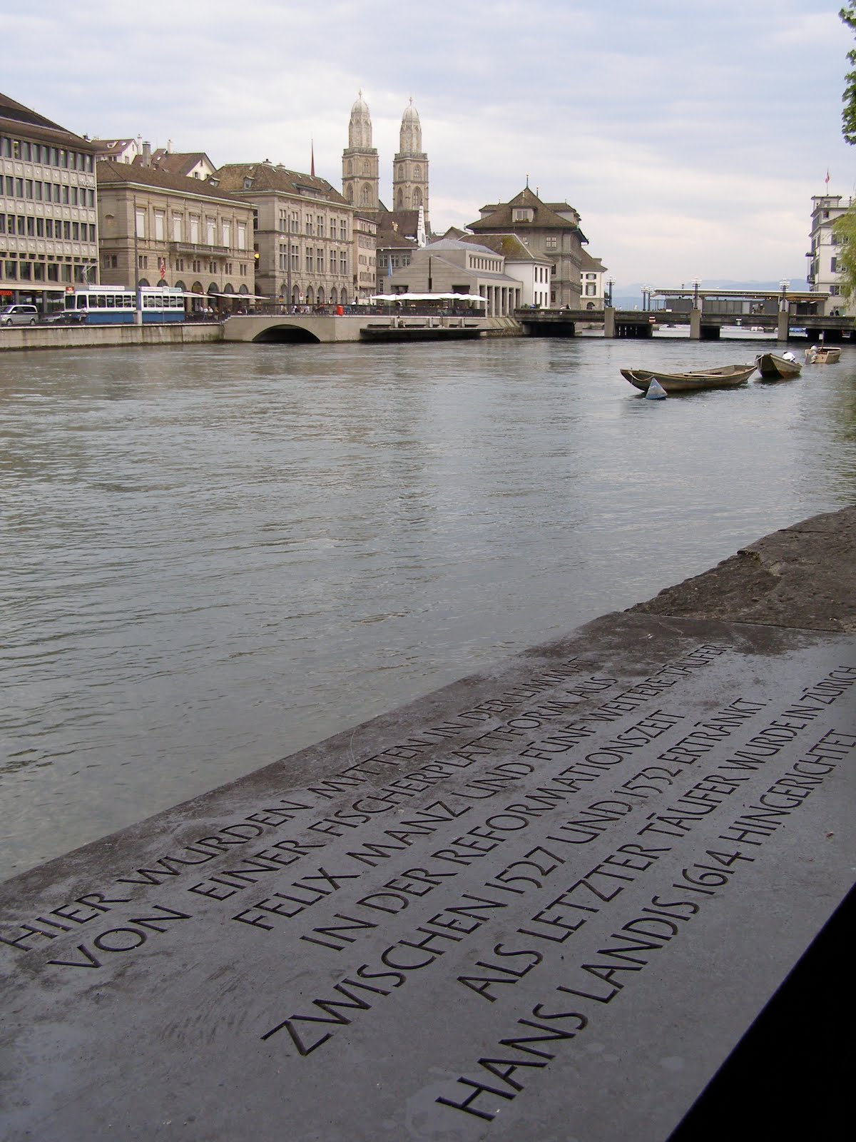 Eurotour: Plaque Remembering Felix Manz, Hans Landis and Others