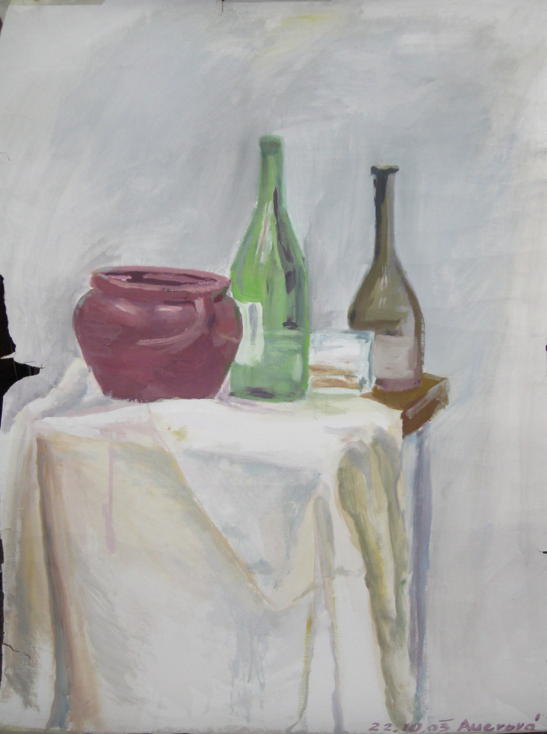 Aura: Malba zátiší temperou, painting by tempera