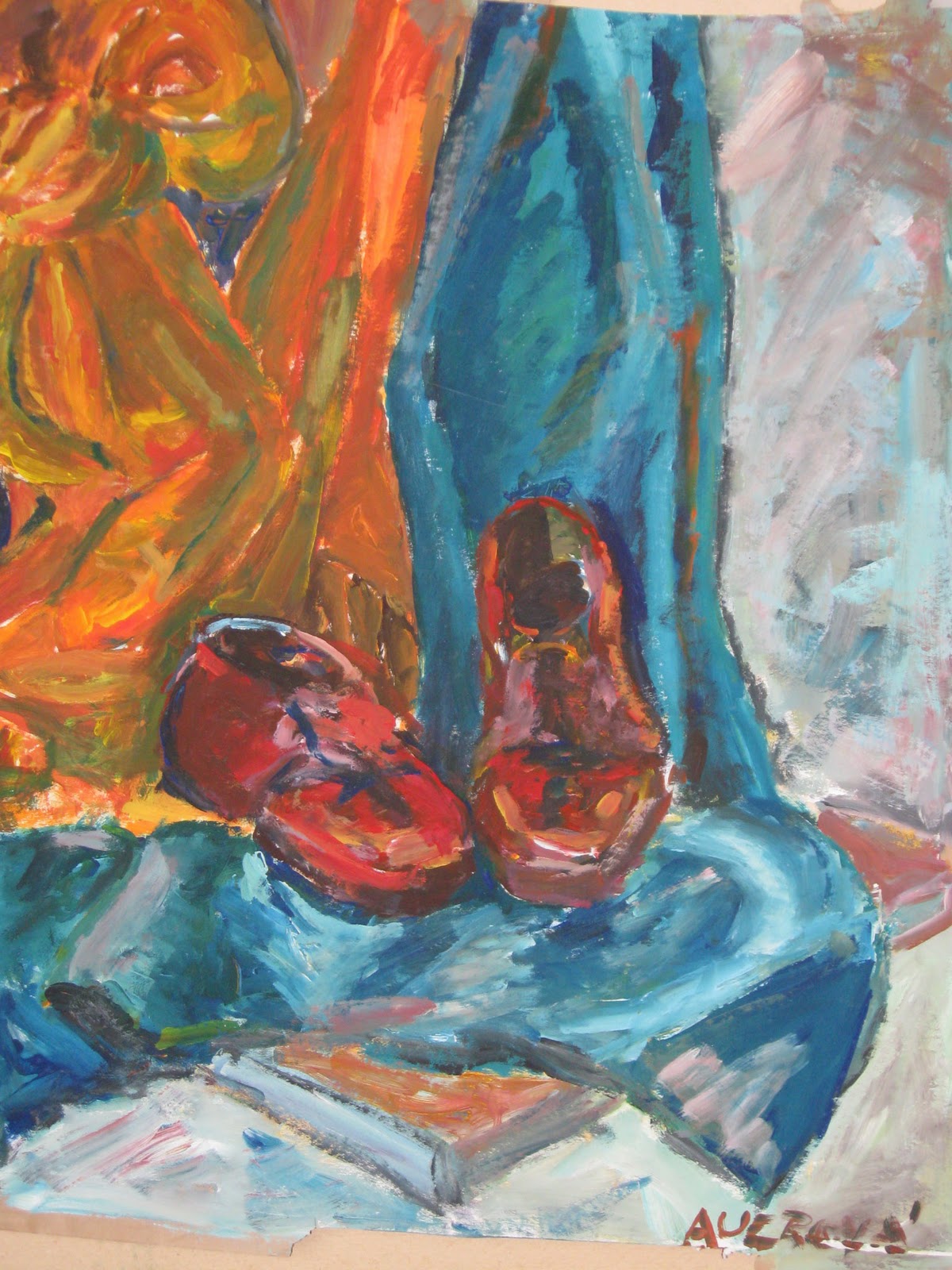 Aura: Malba zátiší temperou, painting by tempera