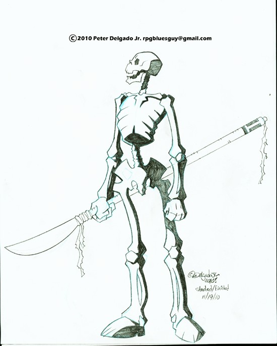 Peter Delgado Jr. Sketch blog: Skeleton pose