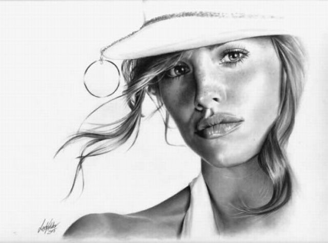 Beautiful Pencil Drawings of Women Wallpaper
