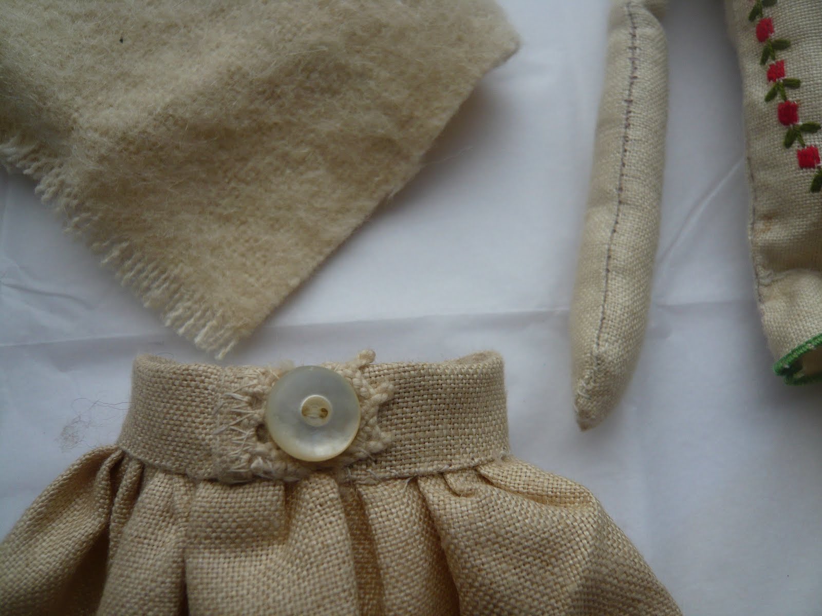 gentlytiptoe: upcycled linen napkin doll