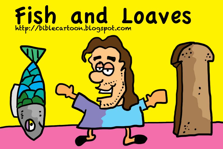 Bible Cartoon: Jesus: Fish and Loaves