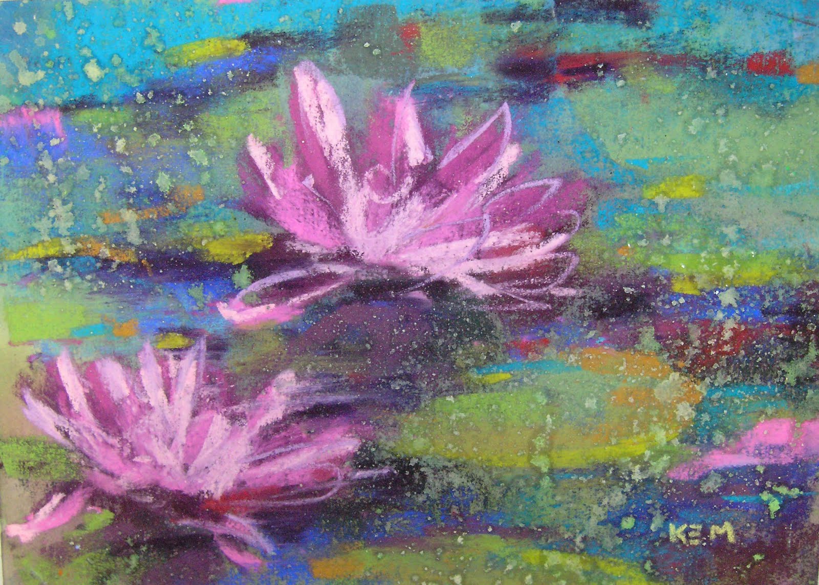 Painting My World: Water Lily 5x7 Pastel Painting