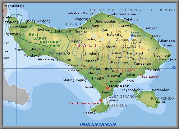 Business Map: Peta Pulau Bali - Bali Island Map