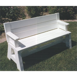 3 2 1 REALITY ROCKS: Flip-Top Bench/Table With Arms (All White Only)