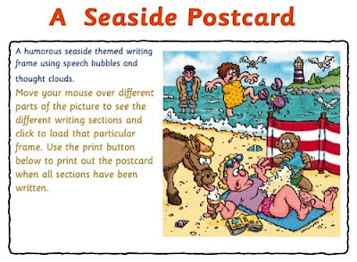 Besbello TIC: Write and print a seaside postcard